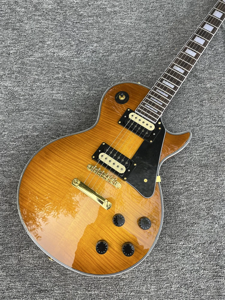 Custom LP Electric Guitar Mahogany Body Flamed Maple Top Rosewood ...