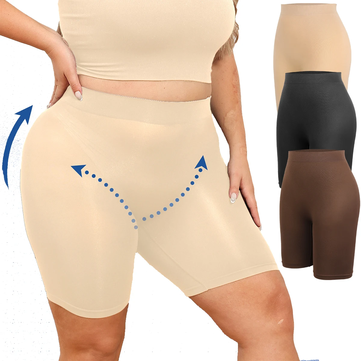 Plus-Size-XL-4XL-High-Waisted-Shapewear-Tummy-Control-Panties-for-womens-Obesity-Slimming ...