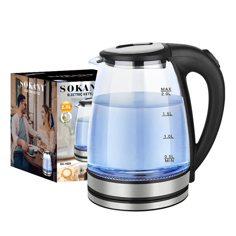 2-0L-Electric-Kettle-Tea-Coffee-Thermo-Pot-Glass-Hot-Water-Boiler-1500W ...
