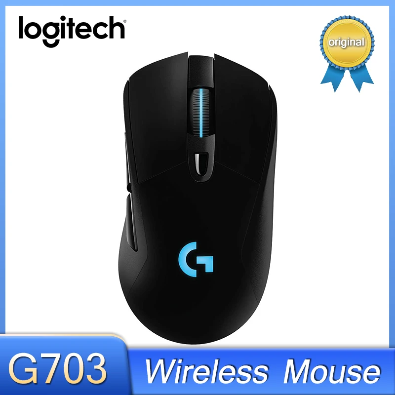 Logitech g703 lightspeed sem fio gaming mouse hero 25k sensor lightsync ...