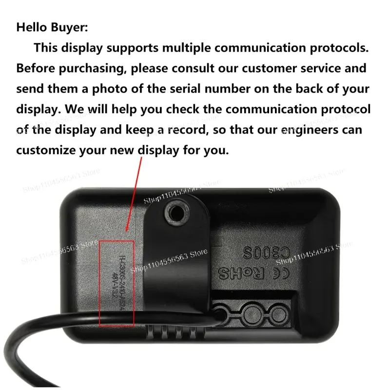 C300S Ebike LCD Display - 5-Pin 36V/48V Speed Controller Panel (Fits ...