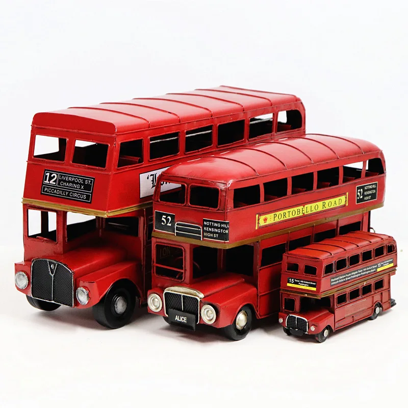 London-Double-Layer-Bus-Miniature-Model-Car-Figurines-For-Home ...