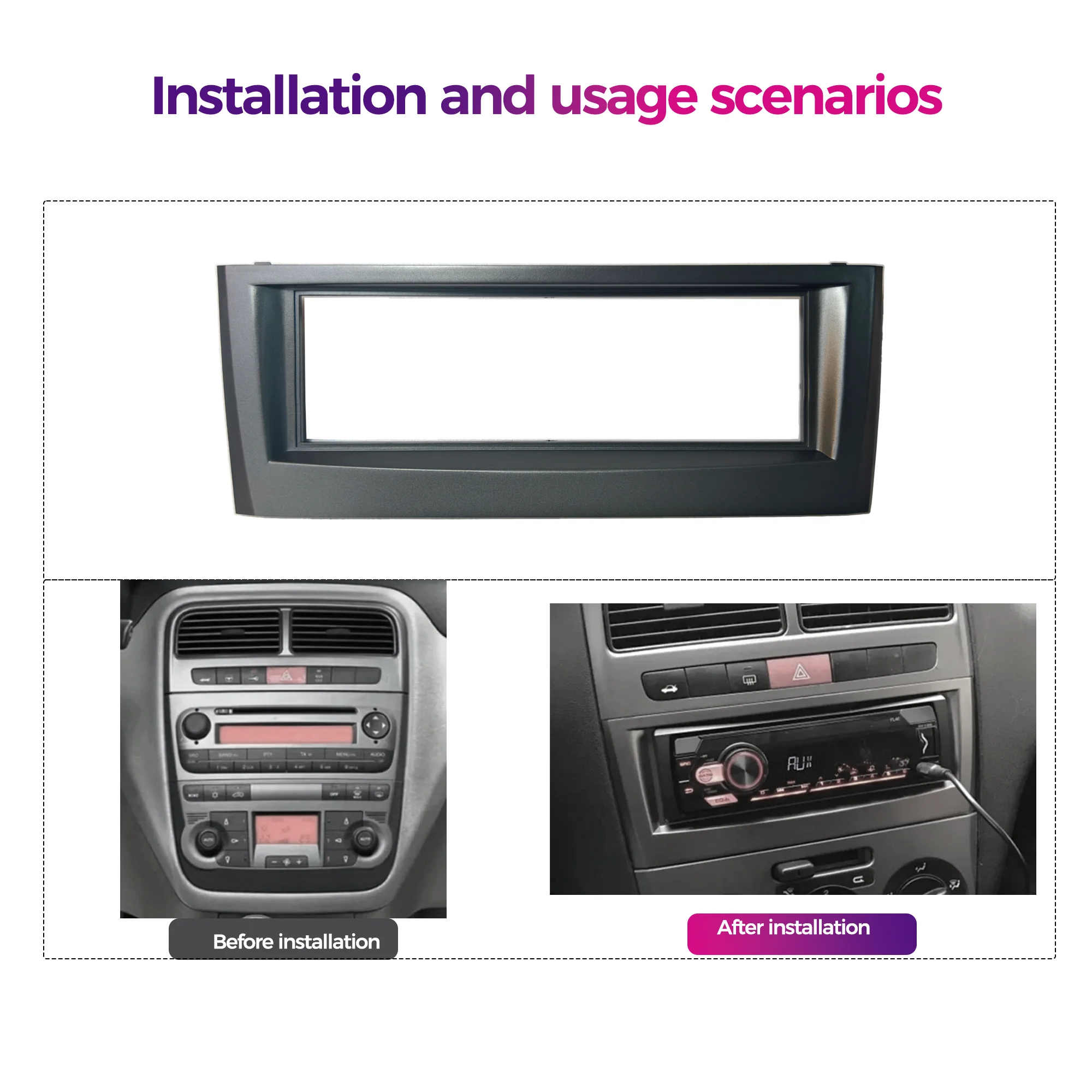 1Din Car Radio Fascia Frame For FIAT PUNTO LINEA 2005 2006 2007 Stereo ...