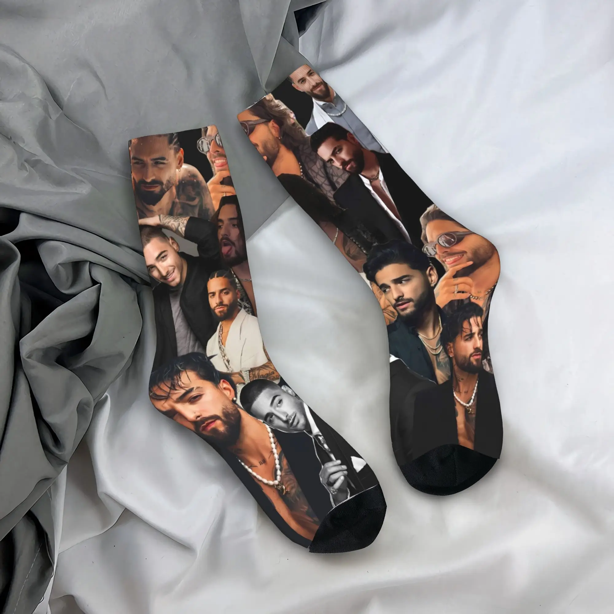 Men Socks Maluma rapper Collage Stockings Autumn Fashion Comfortable ...