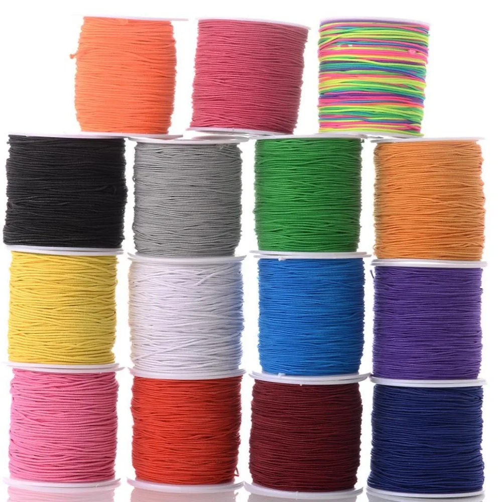 100M-Roll-1mm-DIY-Handmade-Elastic-Colored-Elastic-Rope-Buddha-Beads ...