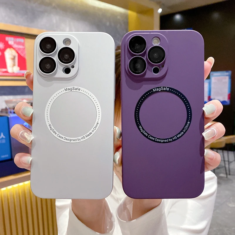Luxo magnético para Magsafe carga sem fio Phone Case para iPhone 14 13 12 11 Pro Max 14 Plus ...