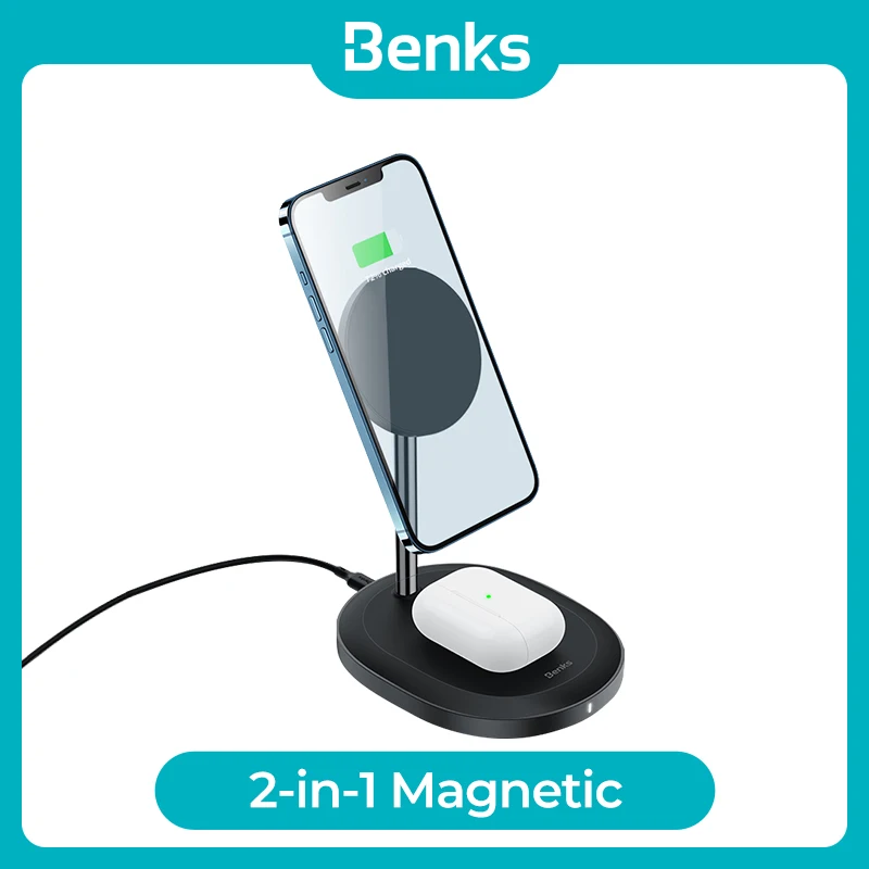 Benks-W08-2-in-1-Magnetic-Wireless-Charger-for-iPhone-12-13-14-Pro-Max ...