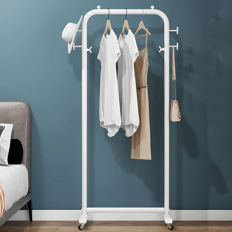 Mobile Bags Clothing Hanger Multi-hanger White Balcony Wheel Clothes ...