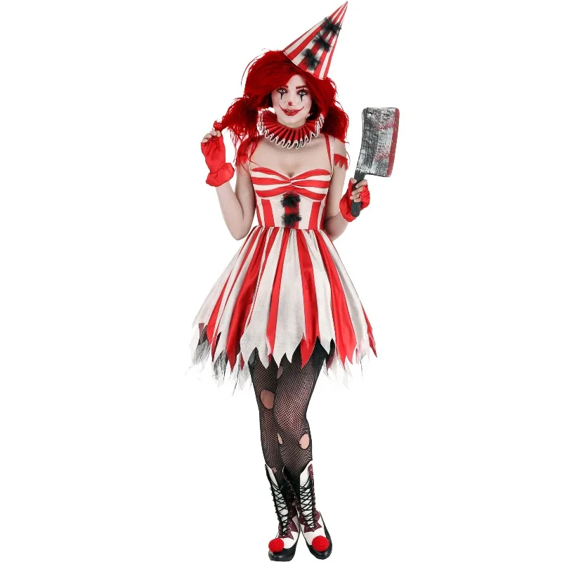 Halloween Female Funny Clown Cosplay Costume Demon Killer Adult Circus ...