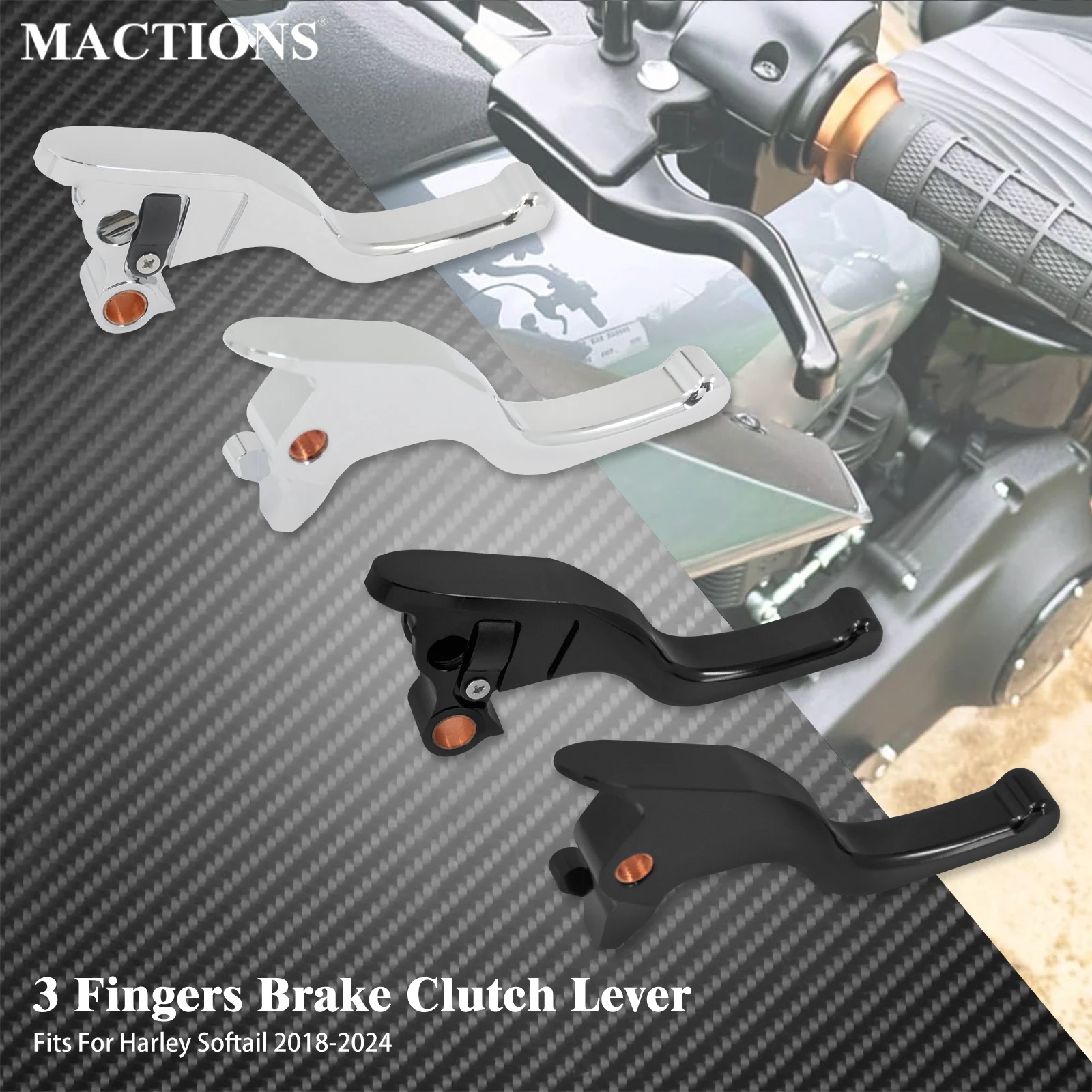 Brake-Clutch-Levers-Motorcycle-3-Fingers-Short-Hand-Levers-For-Harley ...