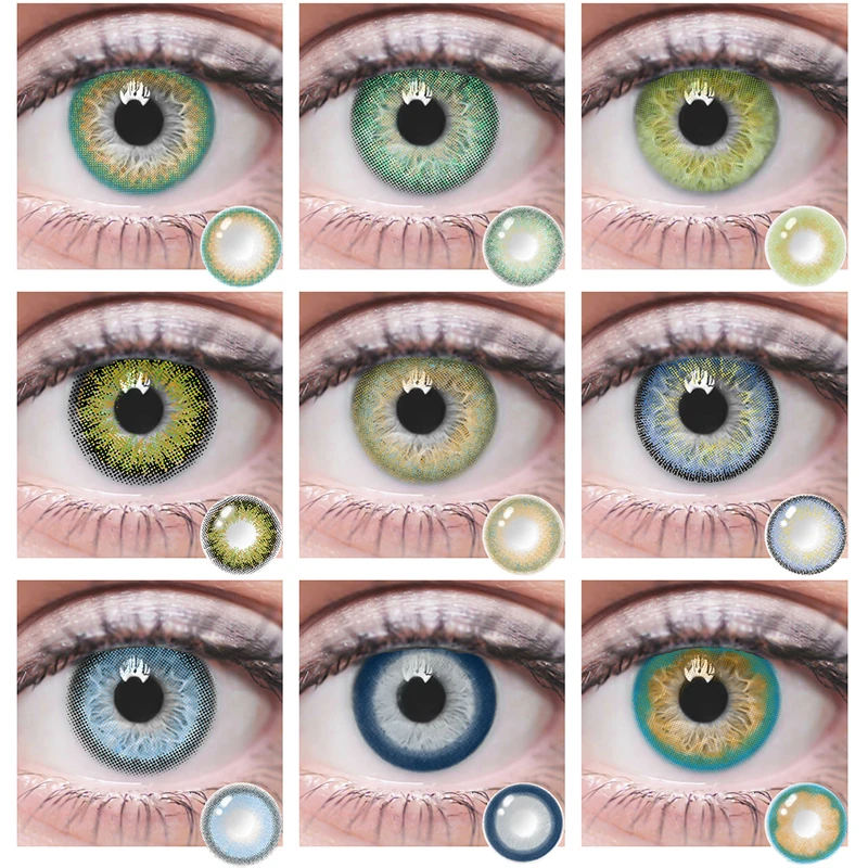 2pcs Coloured Contact Lenses With Graduated For Eyes Change Color ...