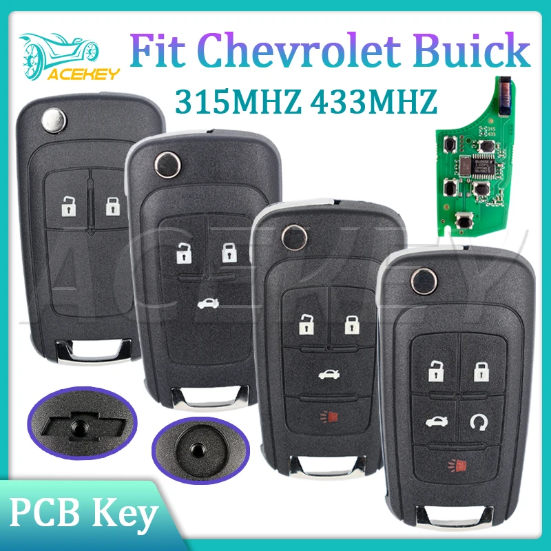 Smart Fob Flip Car Remote Key For Chevrolet Cruze Spark Malibu Aveo ...