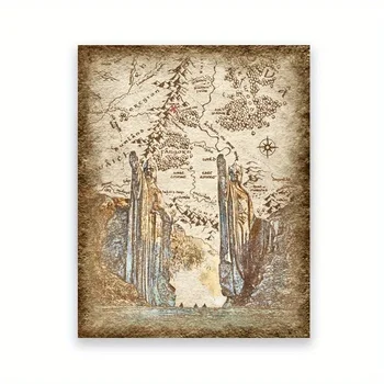 1pc House of The Shire Map Posters Canvas Painting Vintage Rustic ...
