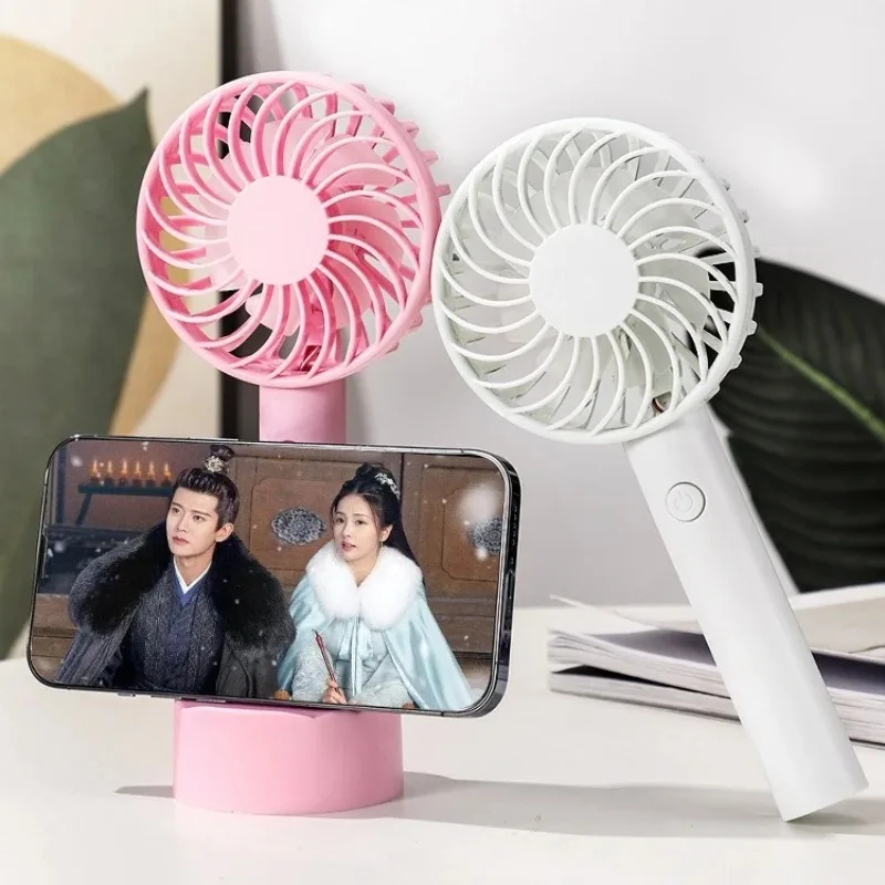 2024-Simple-Handheld-Mini-Fan-USB-Portable-Stand-Student-Electric-Fan ...