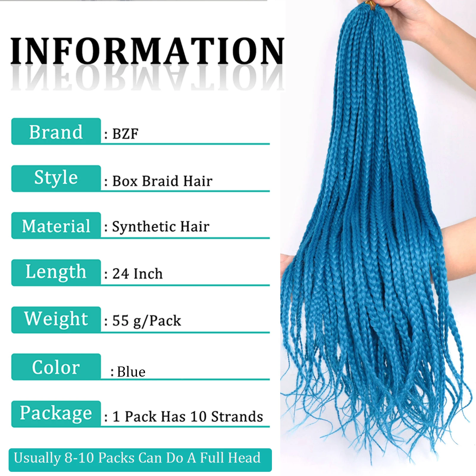 Box Braids With Blue Color