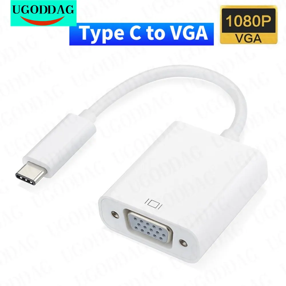 Type C to VGA Adapter USB 3.1 Type-C Connector USB C Male to VGA Female ...