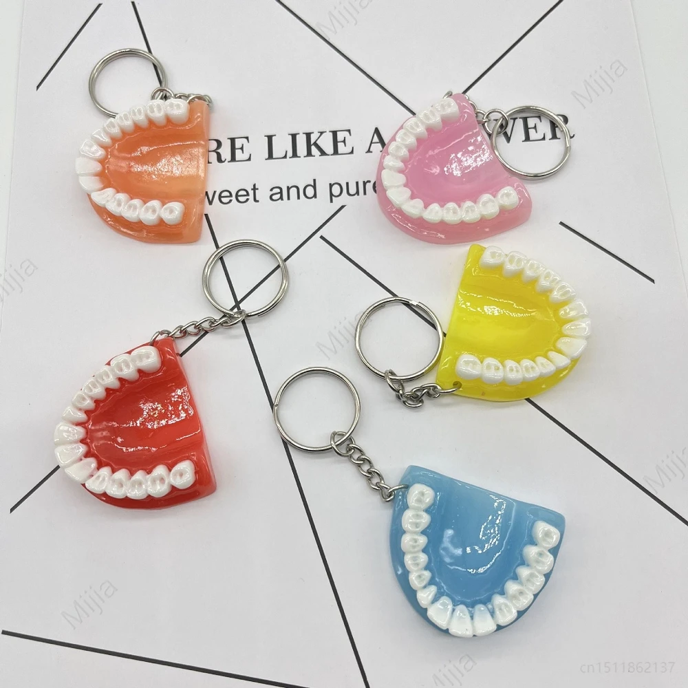 Funny-Resin-Tooth-Key-Chain-Dentist-Pendant-Simulation-Mini-Denture ...
