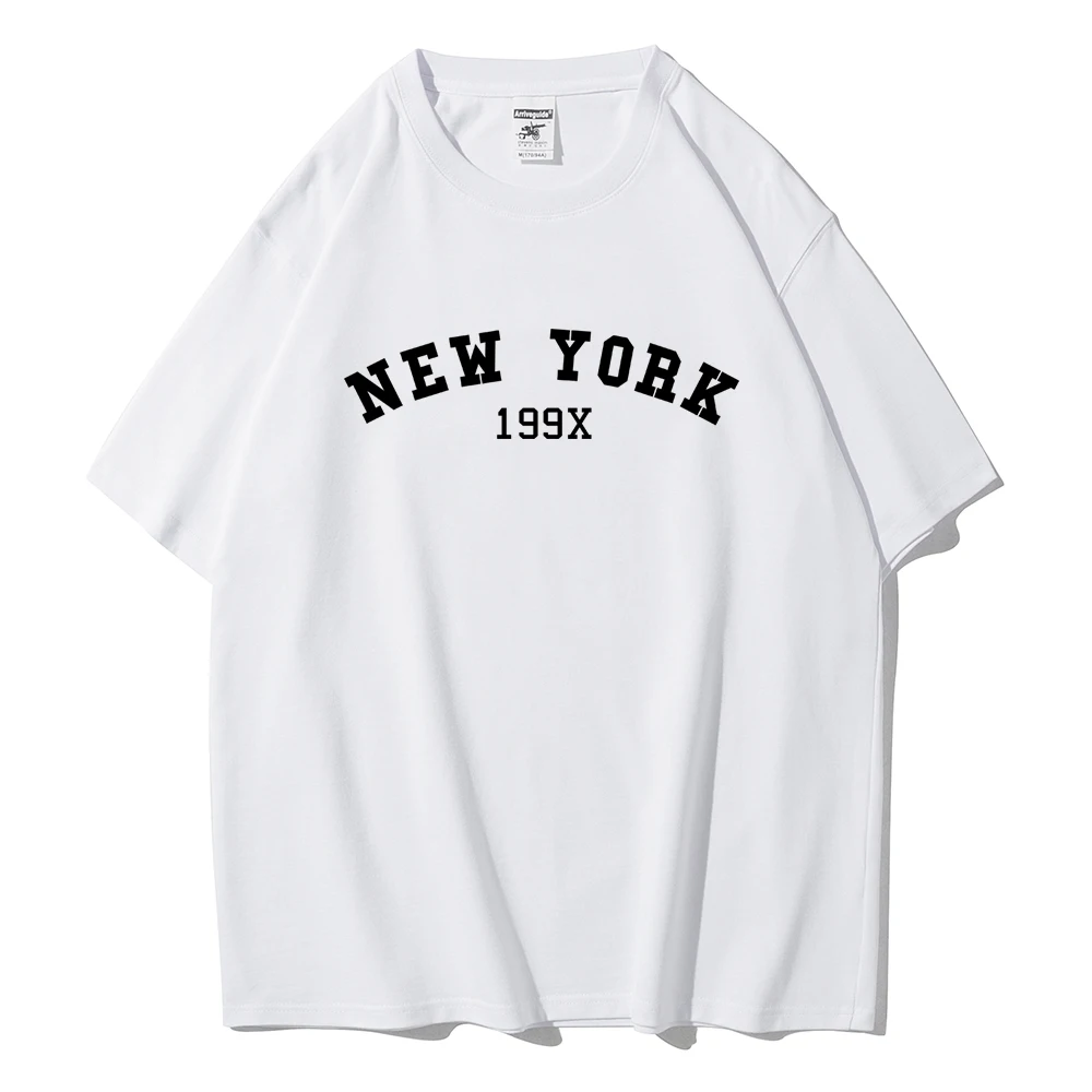 Camiseta de algodón con letras de Nueva York 199X para hombre, camiseta ...