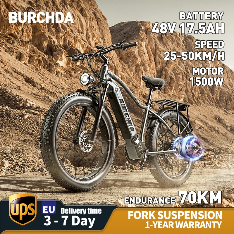 BURCHDA-RX50-1500W50KM-H-Mountain-Electric-Bicycle-48V17-5AH-Lithium ...