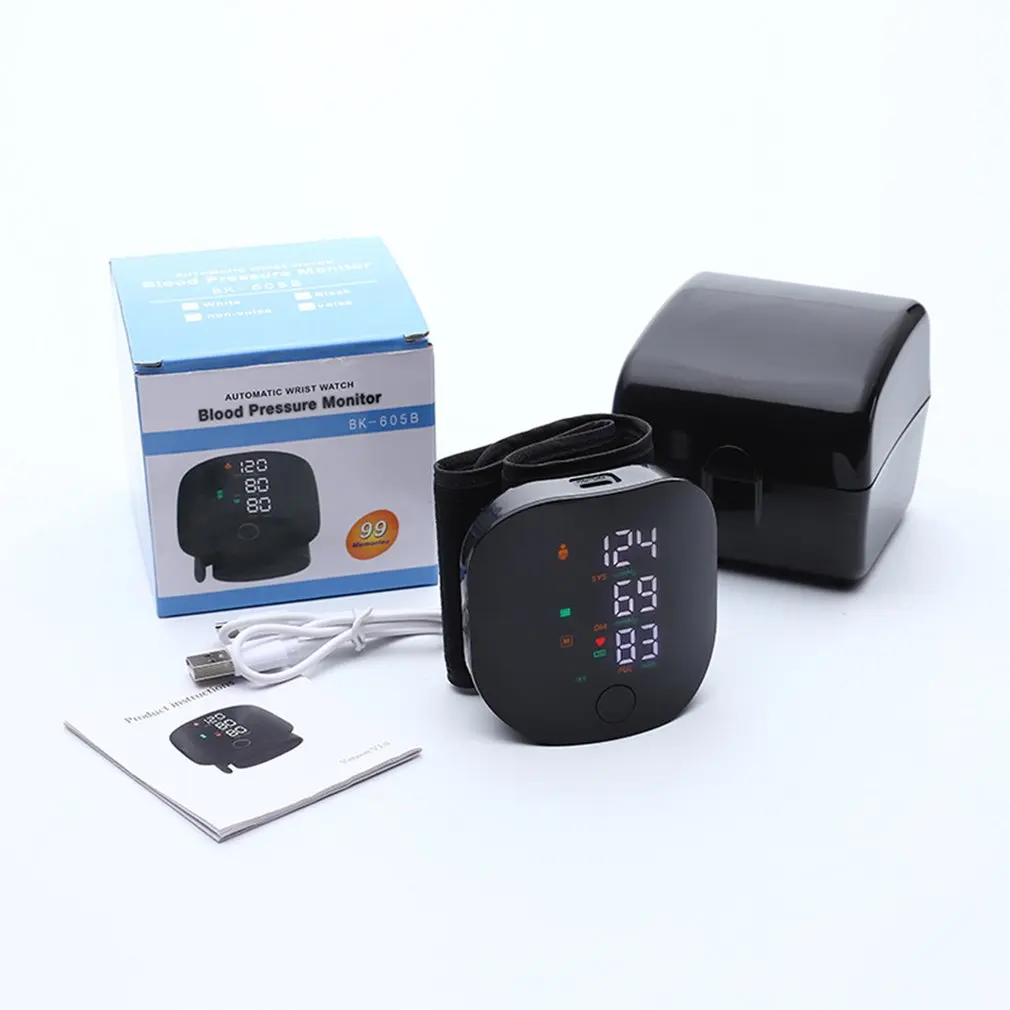 USB Wrist blood pressure monitor Digital medical sphygmomanometer ...