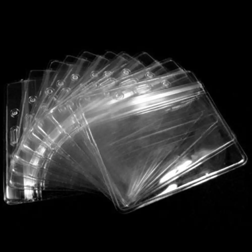 Lot-of-10-Horizontal-Transparent-Vinyl-Plastic-ID-Card-Badge-Holder ...