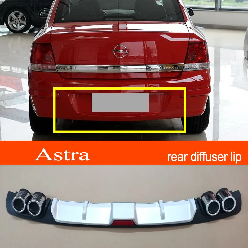 Astra Sedan Abs Plastic Silver / Black Car Rear Bumper Rear Diffuser ...
