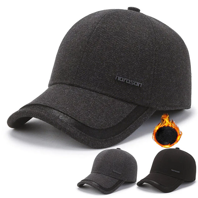 Men's winter color matching design warm baseball cap trendy outdoor ...