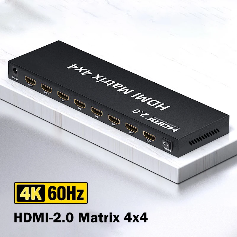 HDMI 매트릭스 스위치, 4K 60Hz, 4x4, 4 in 4 out, Matirx HDMI 스플리터 스위치, 4x4, 6x2 ...