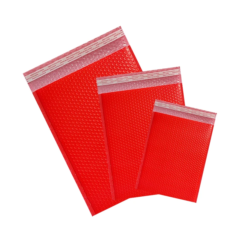 50Pcs Red Plastic Bubble Bags Self Seal Adhesive Bubble Mailers ...