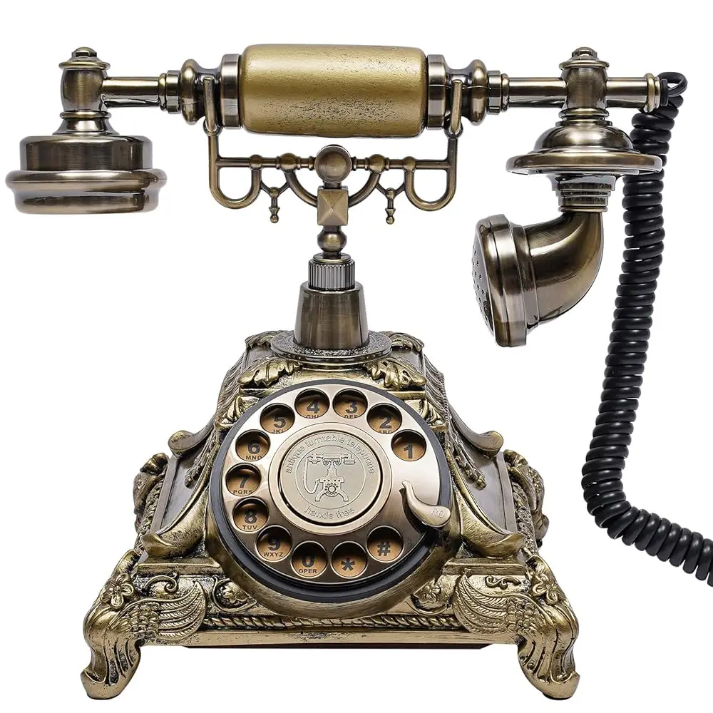Vintage Handset Old Telephone, European Style Rotary Dial Phone,Home ...