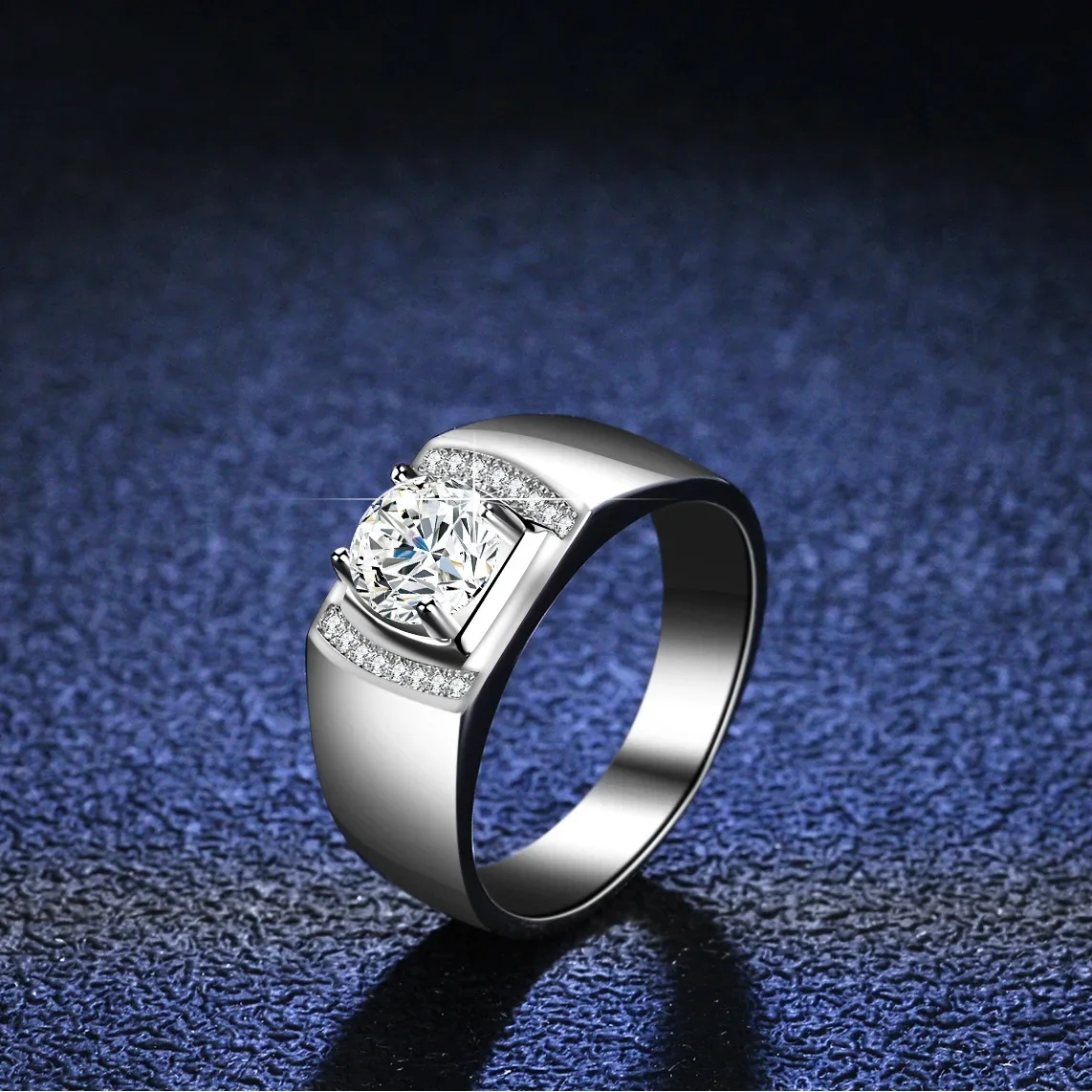 Luxury-Platinum-PT950-Full-Moissanite-Diamond-Rings-for-Men-Finished ...