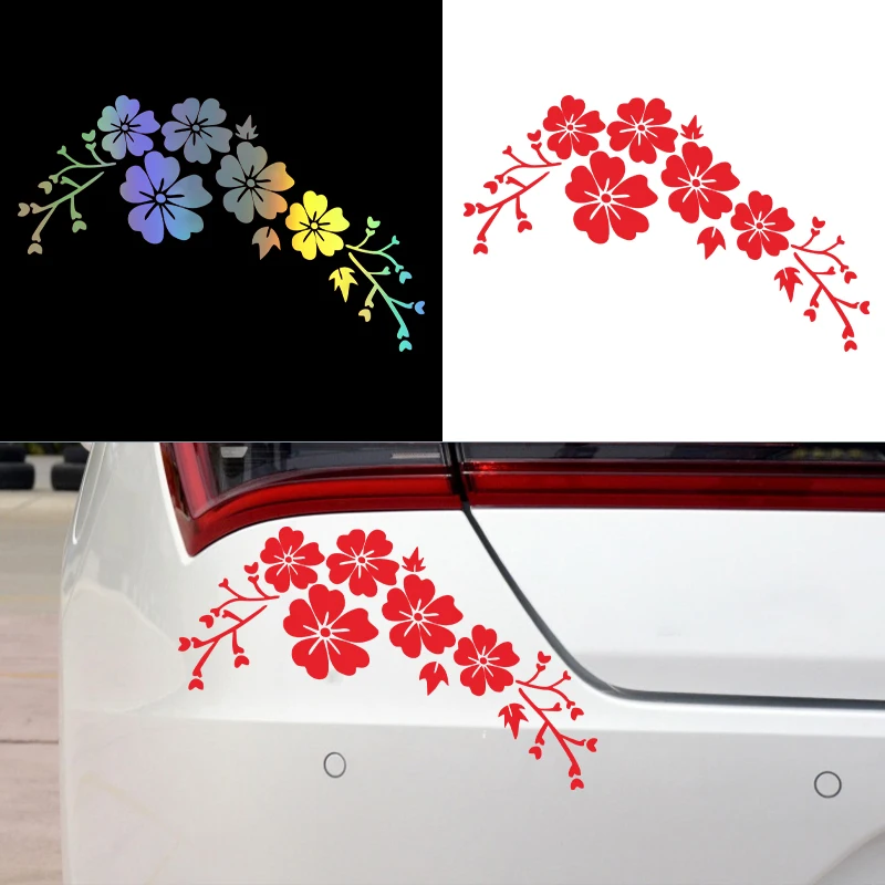 Flower-Blossom-Decal-Car-Stickers-Auto-Window-Bumper-Door-Scratch-Cover ...