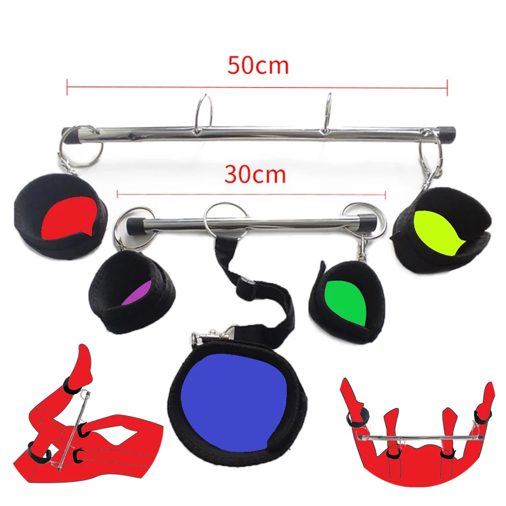 Bdsm Bondage Kit Stainless Steel Extendable Spreader Bar Slave