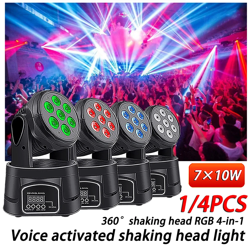 4-7-10W-LED-Mobile-Head-Disco-Lights-360-Rotating-Voice-Control-DMX512 ...
