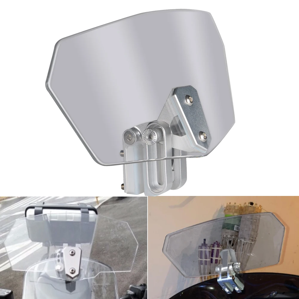 Grey-Universal-Windscreen-Motorcycle-Windshield-Bike-Deflector-Wind ...