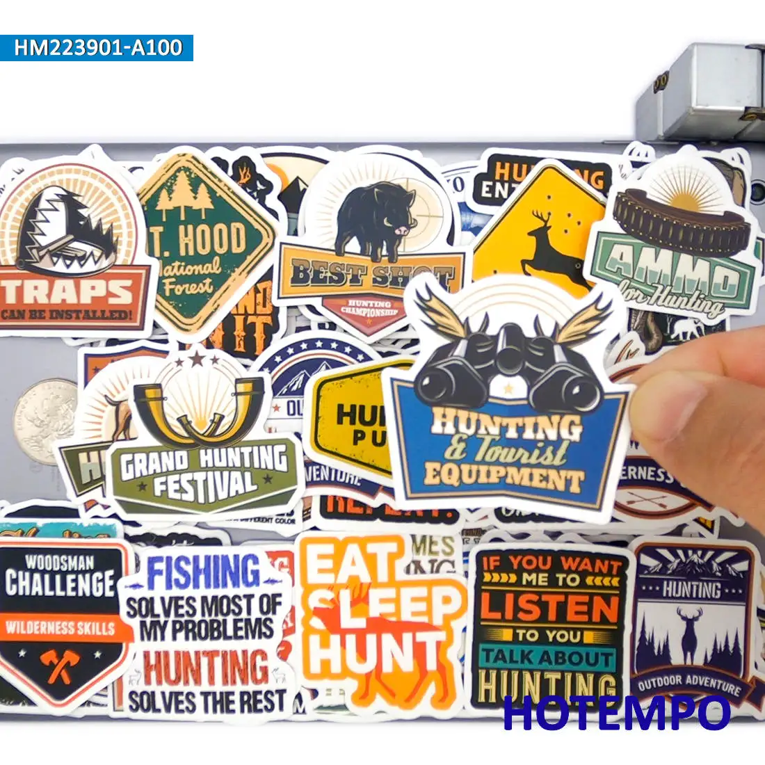 20-30-50-100Pieces-Go-Hunting-Style-Decals-Wilderness-Explore-Outdoor ...