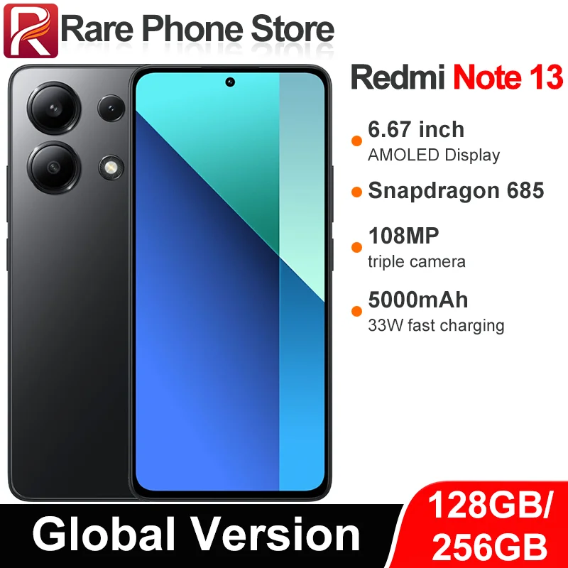 Global-Version-Redmi-Note-13-4G-128GB-256GB-6-67-AMOLED-Display ...