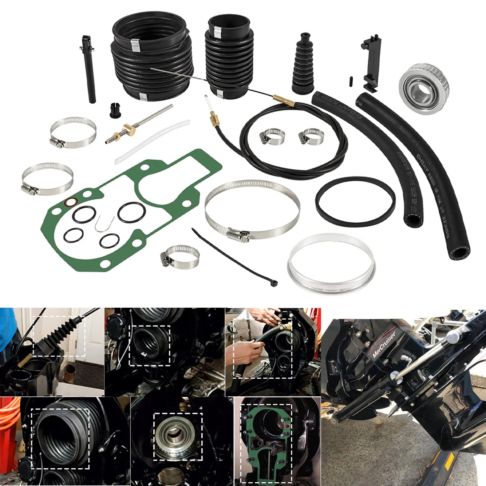 Bellows-Transom-Repair-Kit-w-Gimbal-Bearing-Exhaust-Bellow-with-Lower ...