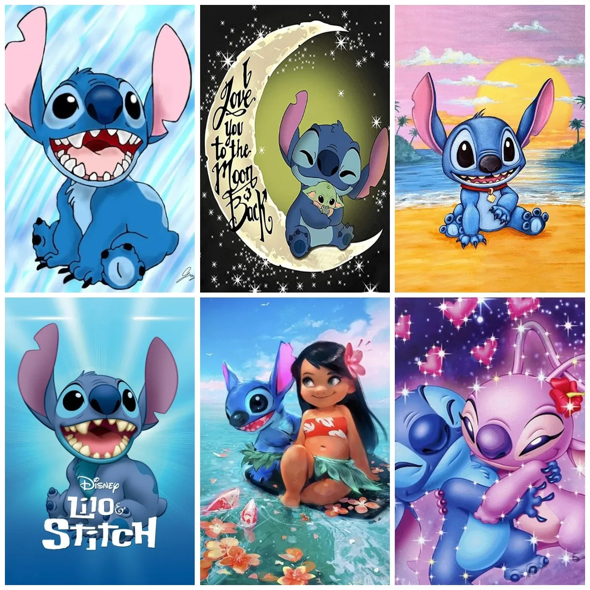Cuadro de dibujos animados de Disney para niños, bordado de Lilo ...