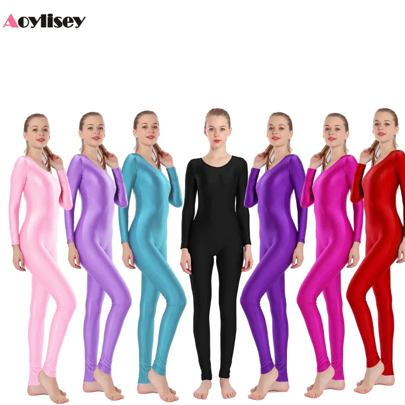 AOYLISEY-Women-Full-Body-Unitard-Scoop-Neck-Unisex-Dancewear-Long ...