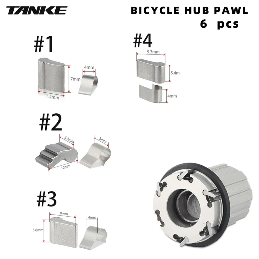 POTEAX 6Pcs Bicycle Freehub 6 Pawl Bike Hub Pawls Universal Spring Claw ...