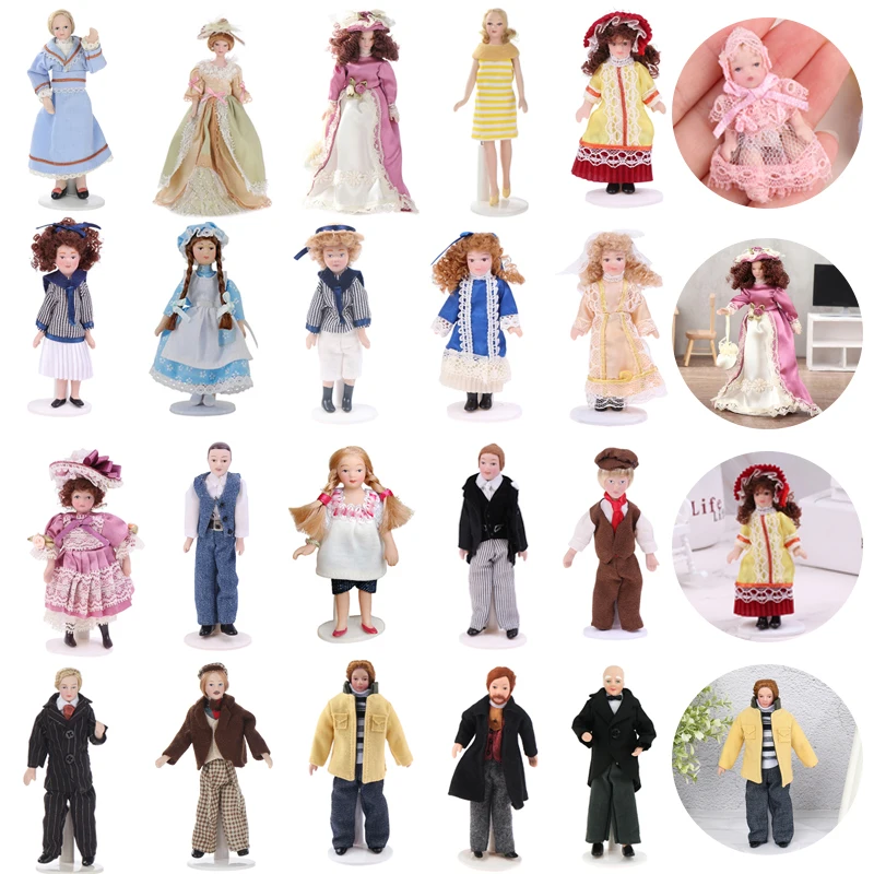 1/12 Dollhouse Miniature Porcelain Doll People Model Beautiful Youth ...