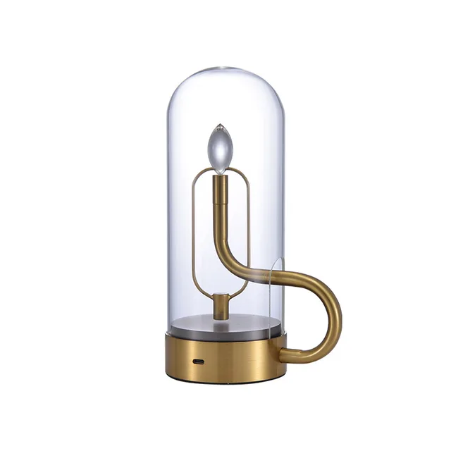 Usb Újratölthető Vízcsepp Swing Asztali Lámpa Tervező Vintage Gyertya ...