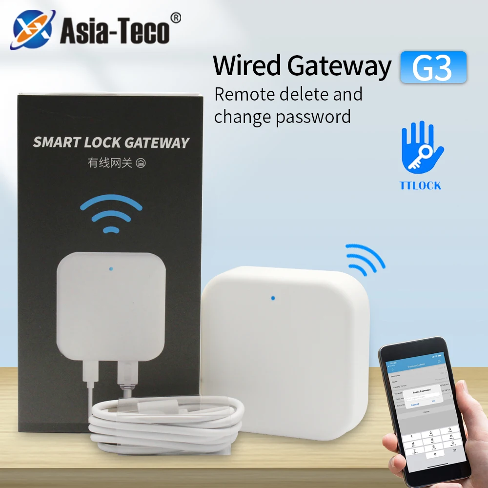 New in RJ45 Wired G3 2.4G Wifi Gateway TTlock App Remote Control LOCK ...