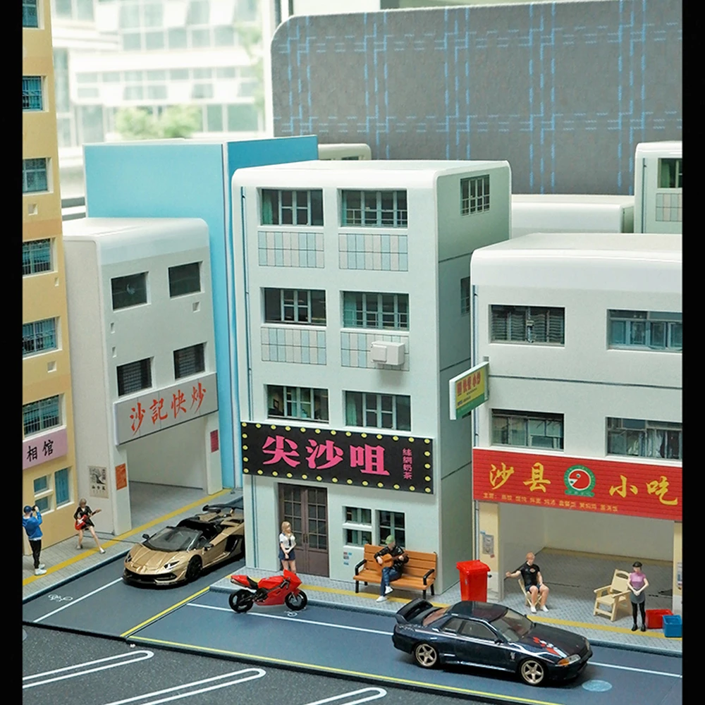 1-64-Scale-Simulate-Miniature-Scene-Model-Street-Shop-City-Street ...