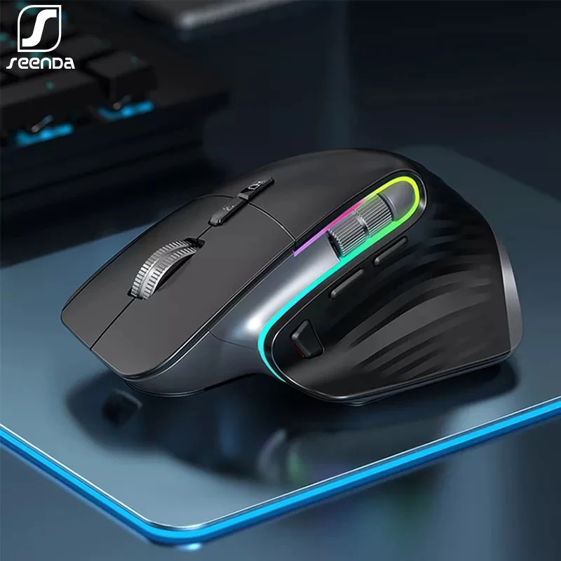 Seenda bluetooth + 2.4g mouse sem fio rgb vertical gaming mouse para ...