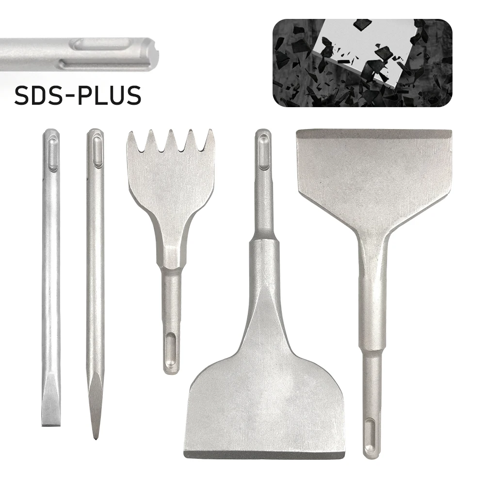 5PC SDS PLUS Round Shank tile Shovel Electric Hammer Chise Wall ...