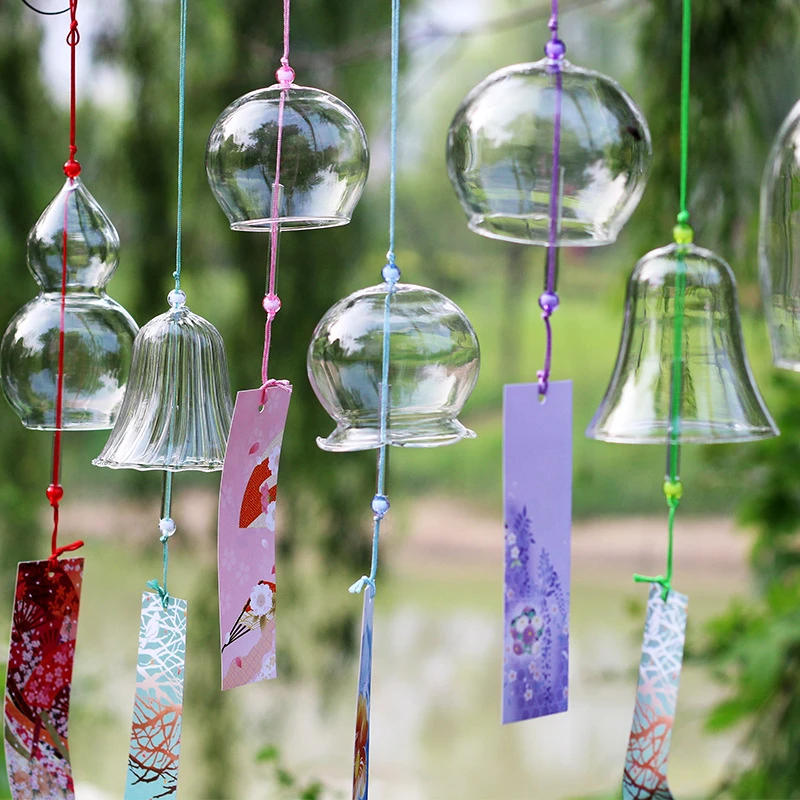 Colorful glass wind chime handmade crafts creative DIY wind chime scene ...