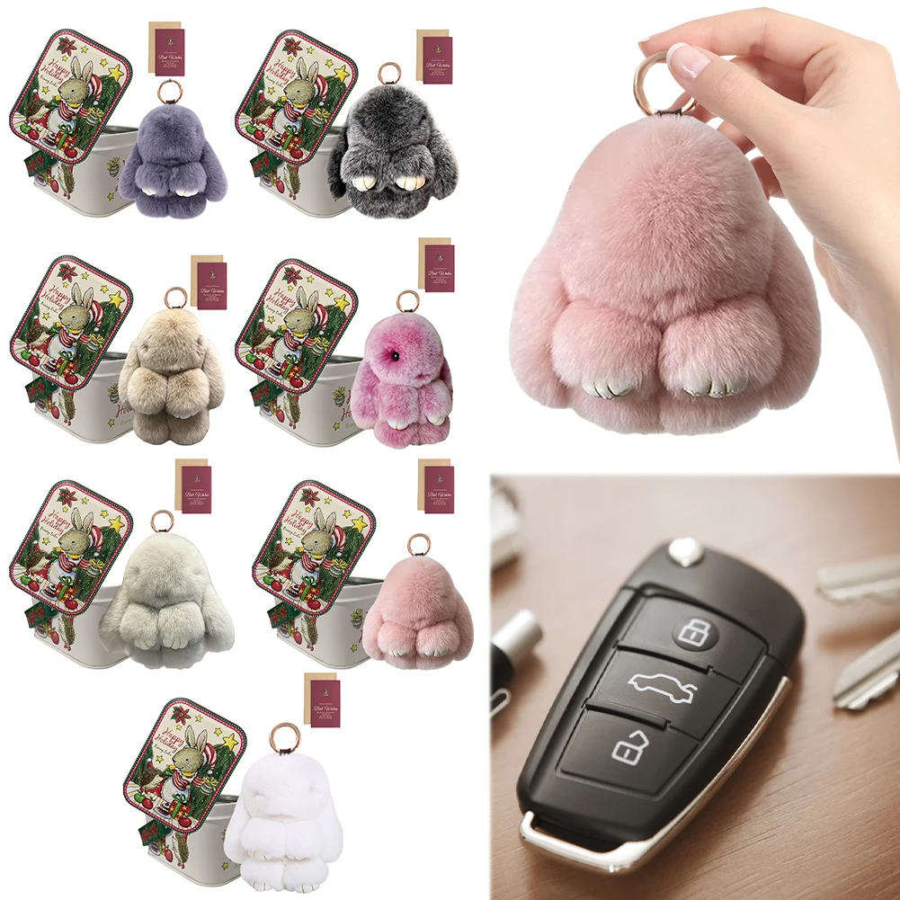 Bunny-Plush-Keychain-Christmas-Bunny-Keychain-with-Tin-Box-Handmade ...