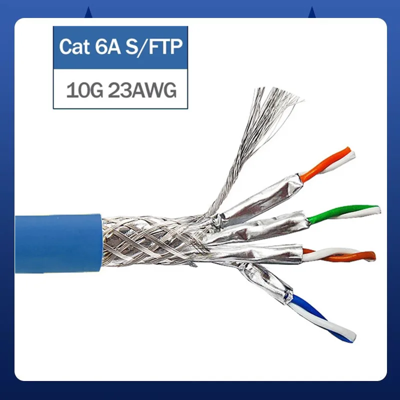 30m Cat6A Cat7 Network Cable 10Gbps SFTP Double Shielding High Speed ...